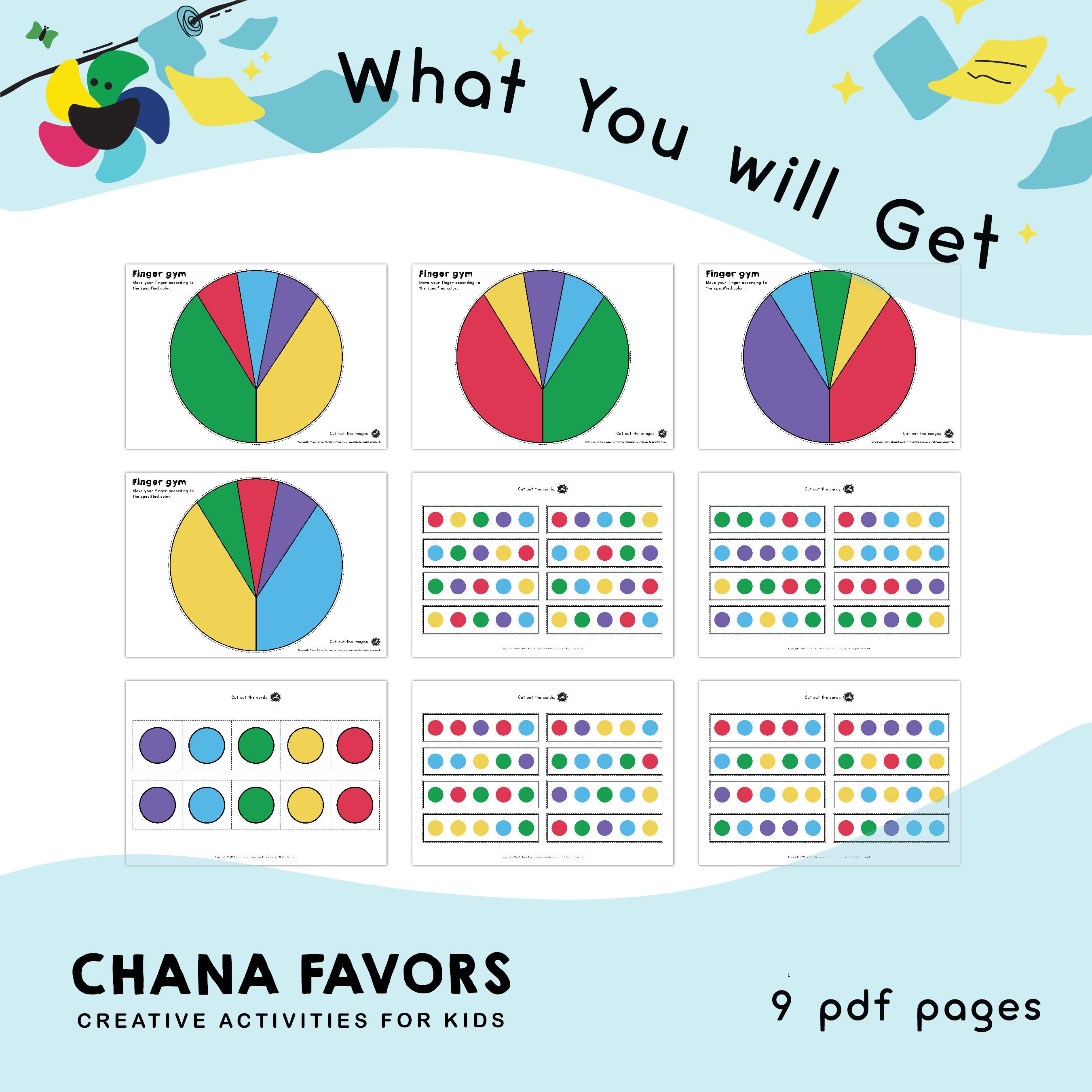Finger Gym Printable: Color Recognition & Hand-eye Coordination (PDF ...