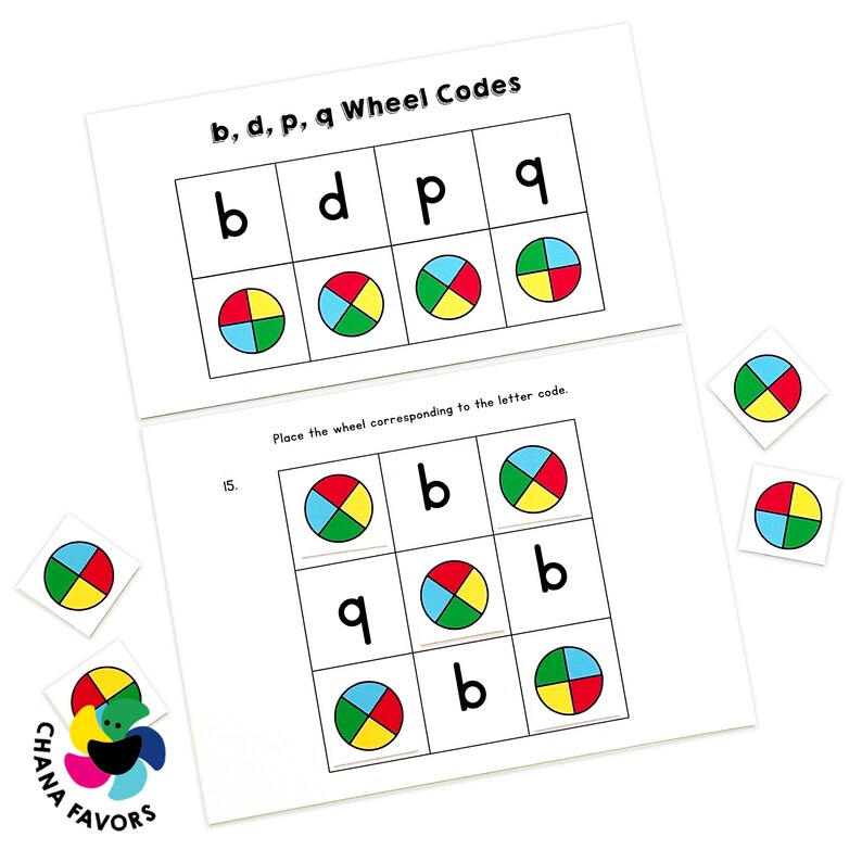 B D P and Q Wheel Codes Printable Brain Games to Help - Etsy