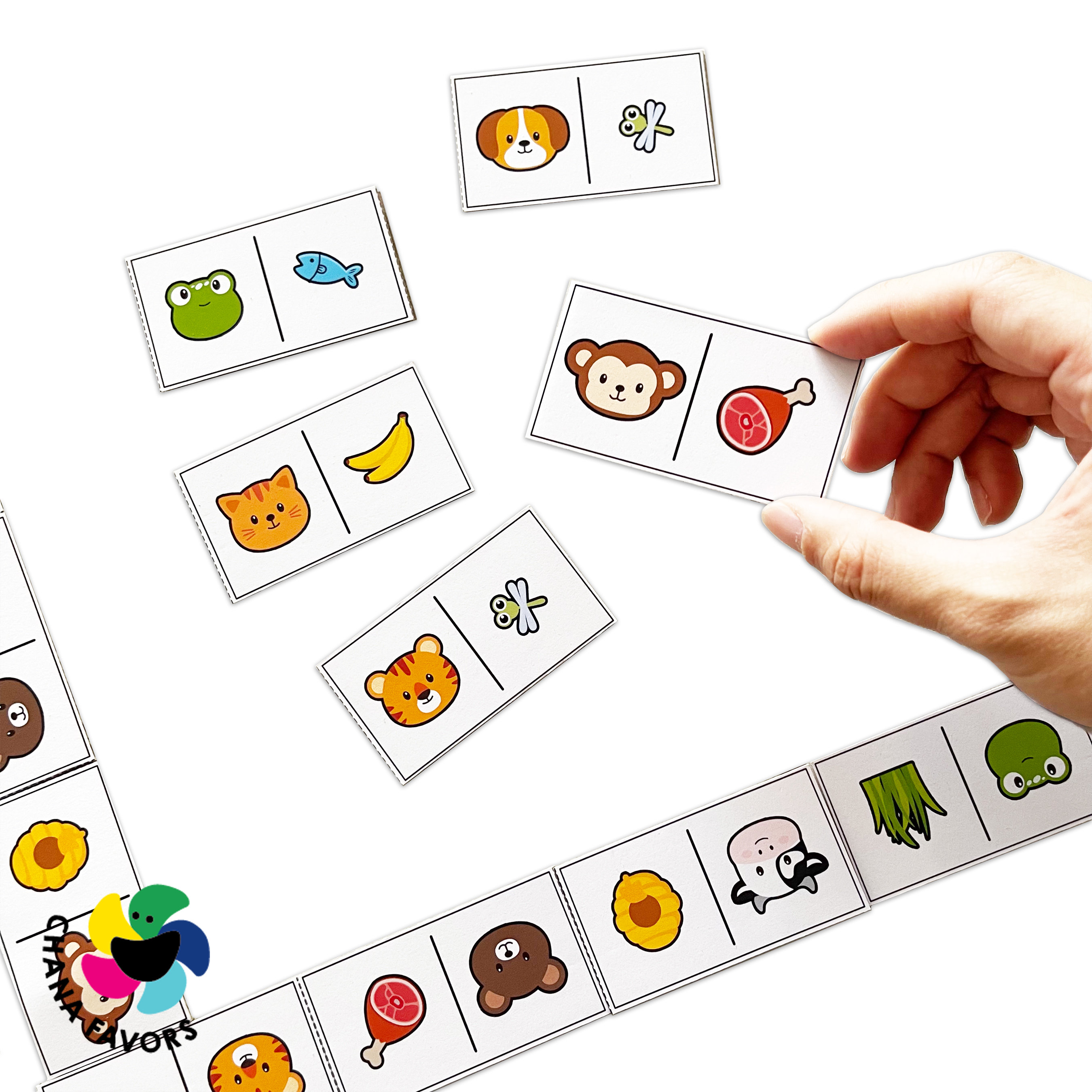 Animal Food Dominoes printable Kids Activities to Train the - Etsy