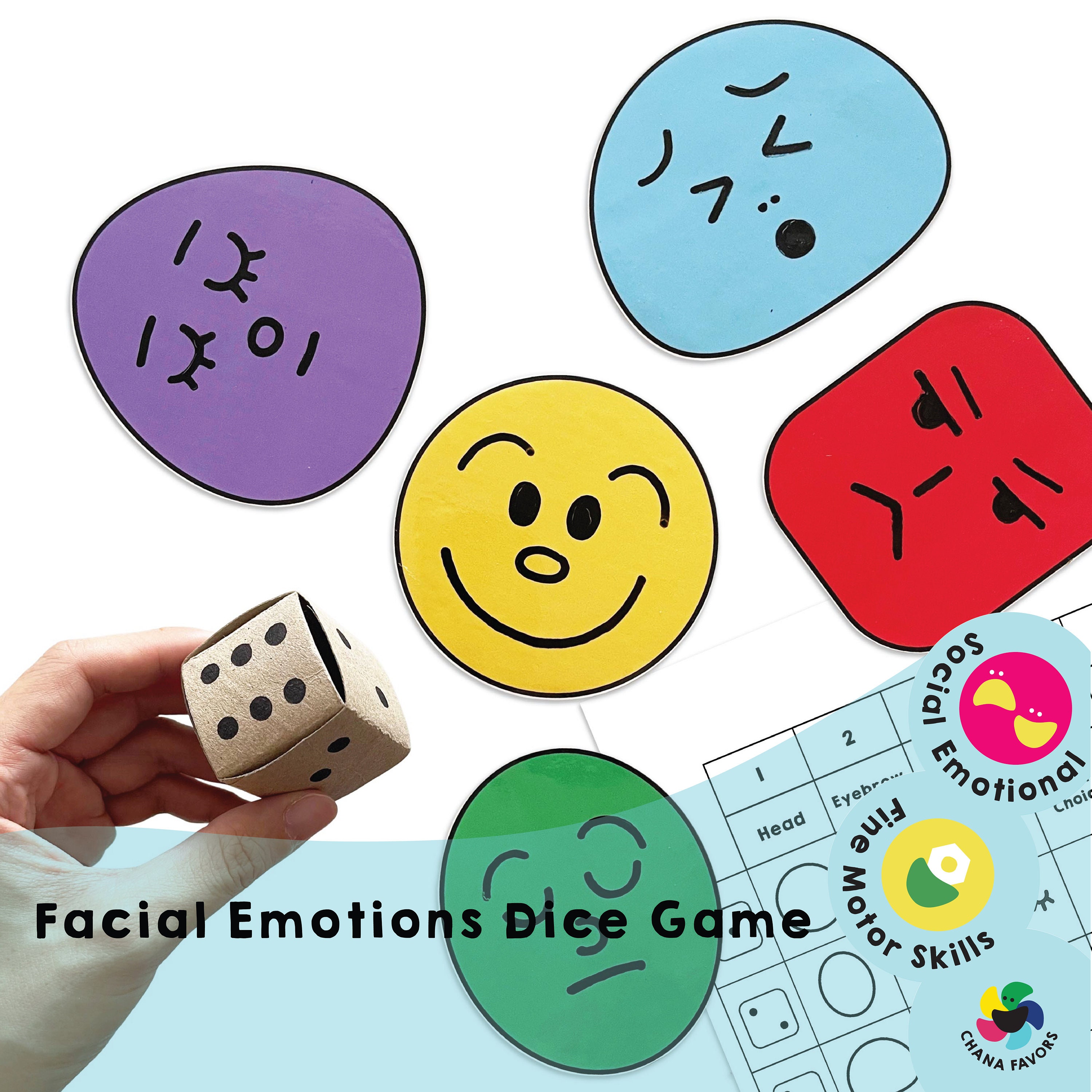 Facial Emotions Dice Game Printable Boost Emotional Intelligence ...
