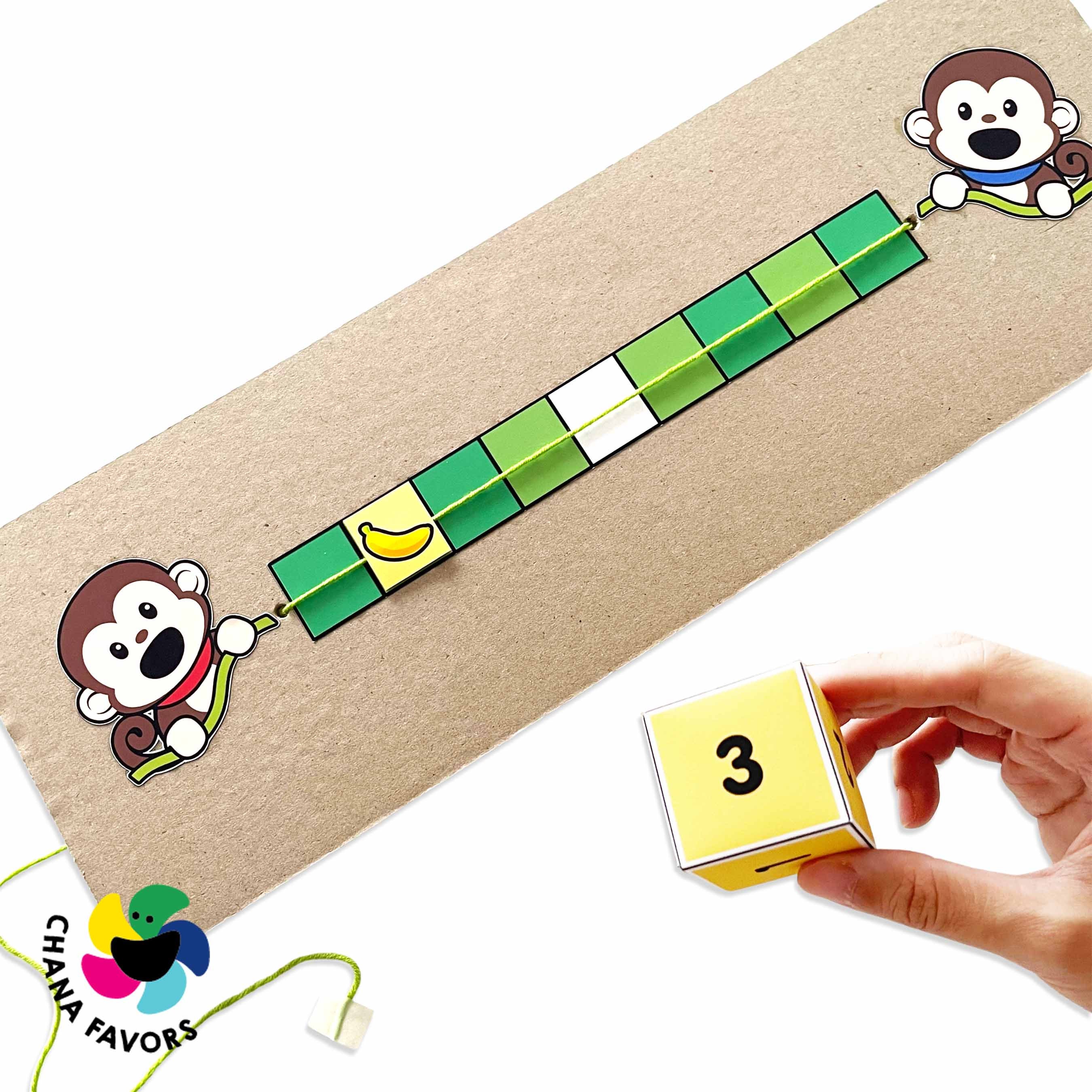 Monkey Pull and Count Game: Fine Motor Skills Printable (PDF) - Etsy UK