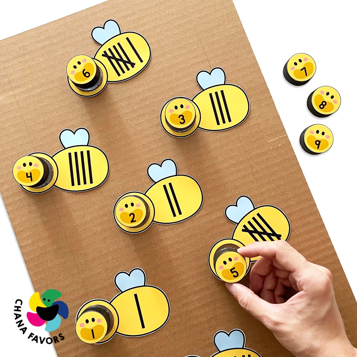 Bee Number Match Game: Printable Math Activity (PDF) - Etsy