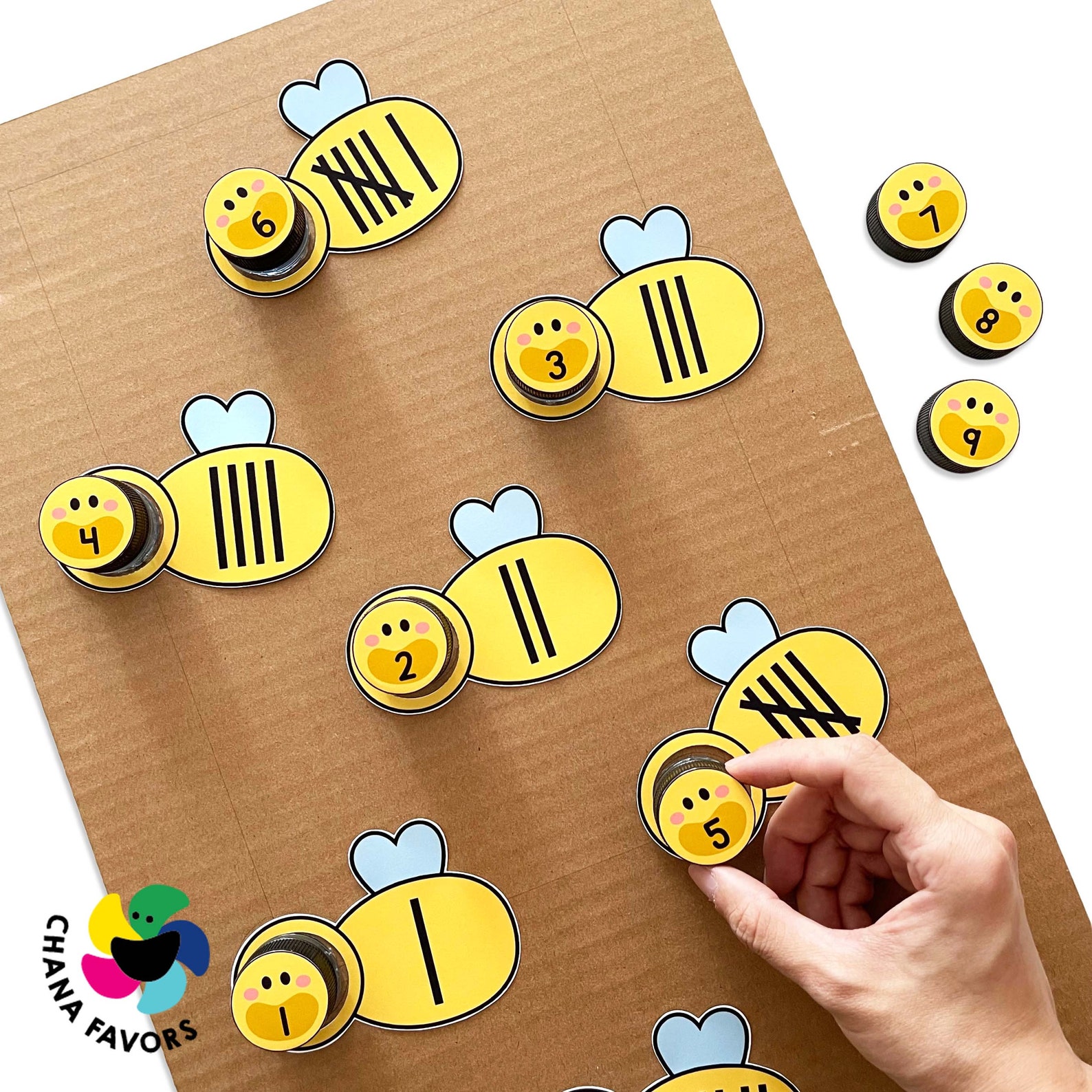 Bee Number Match Game: Printable Math Activity (PDF) - Etsy