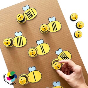 Bee Number Match Printable Fun Educational Pre-math Game Develop Fine ...