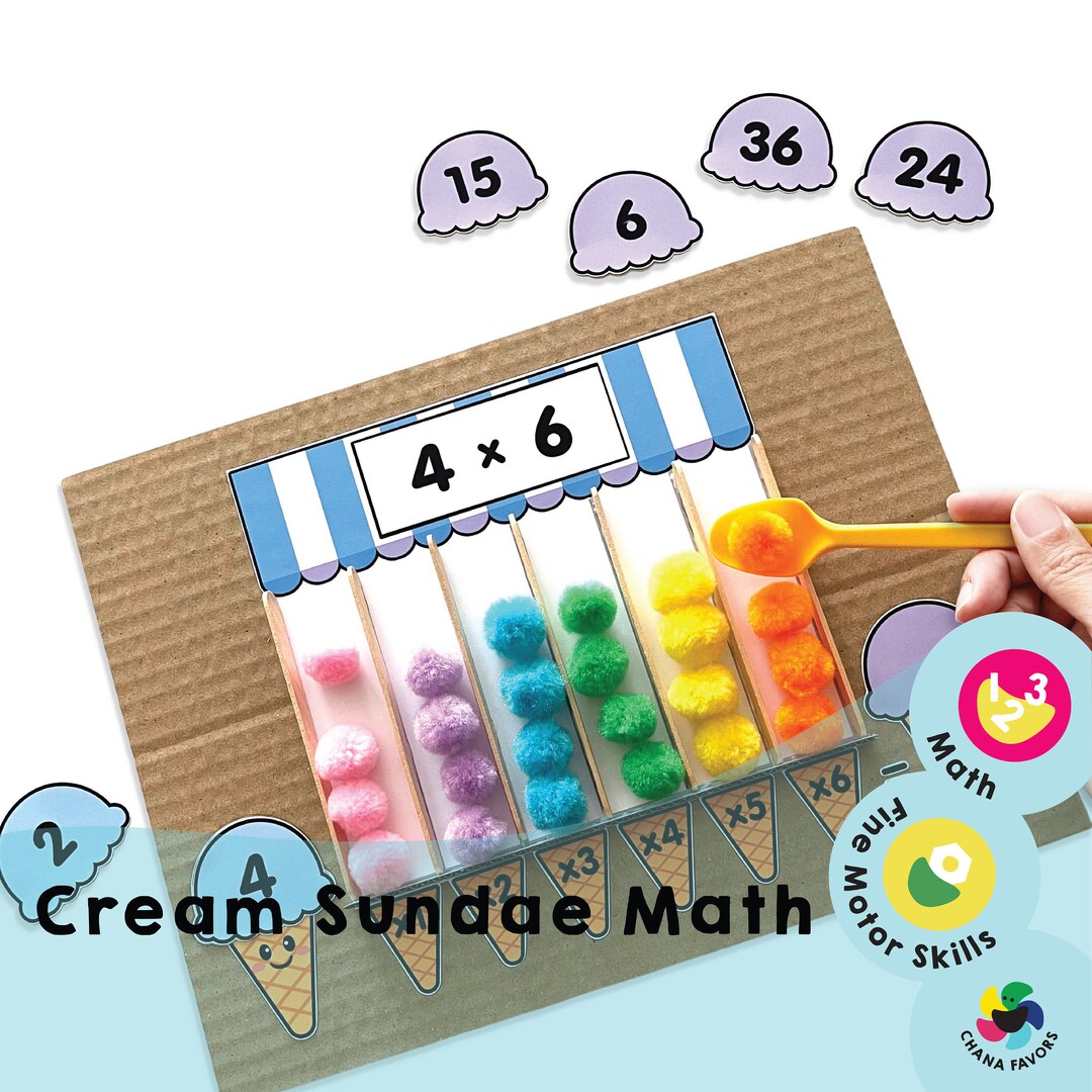 Ice Cream Sundae Math - Printable PDF - Download Only -multiplication ...