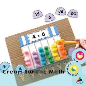 Ice Cream Sundae Math - Printable PDF - Download Only -multiplication ...
