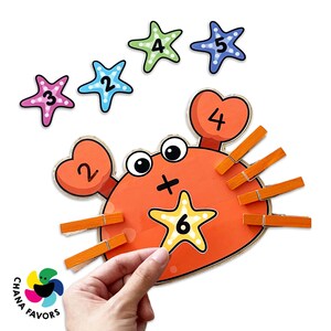 Crab Counting Fun Printable PDF Interactive Math Game for Kids Teaches ...