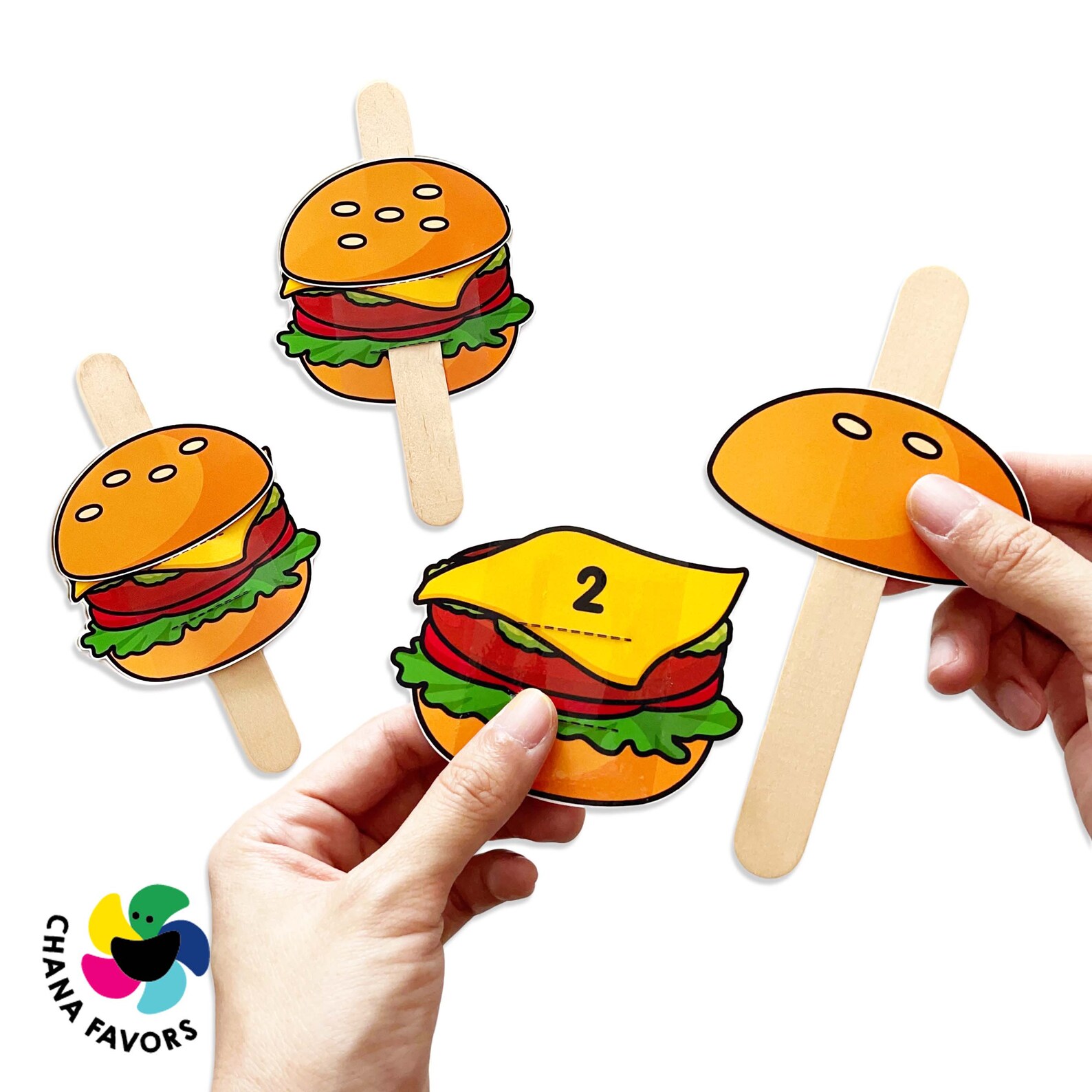 Burger Match Game: Number Peel & Play, Fine Motor Skills (printable PDF ...
