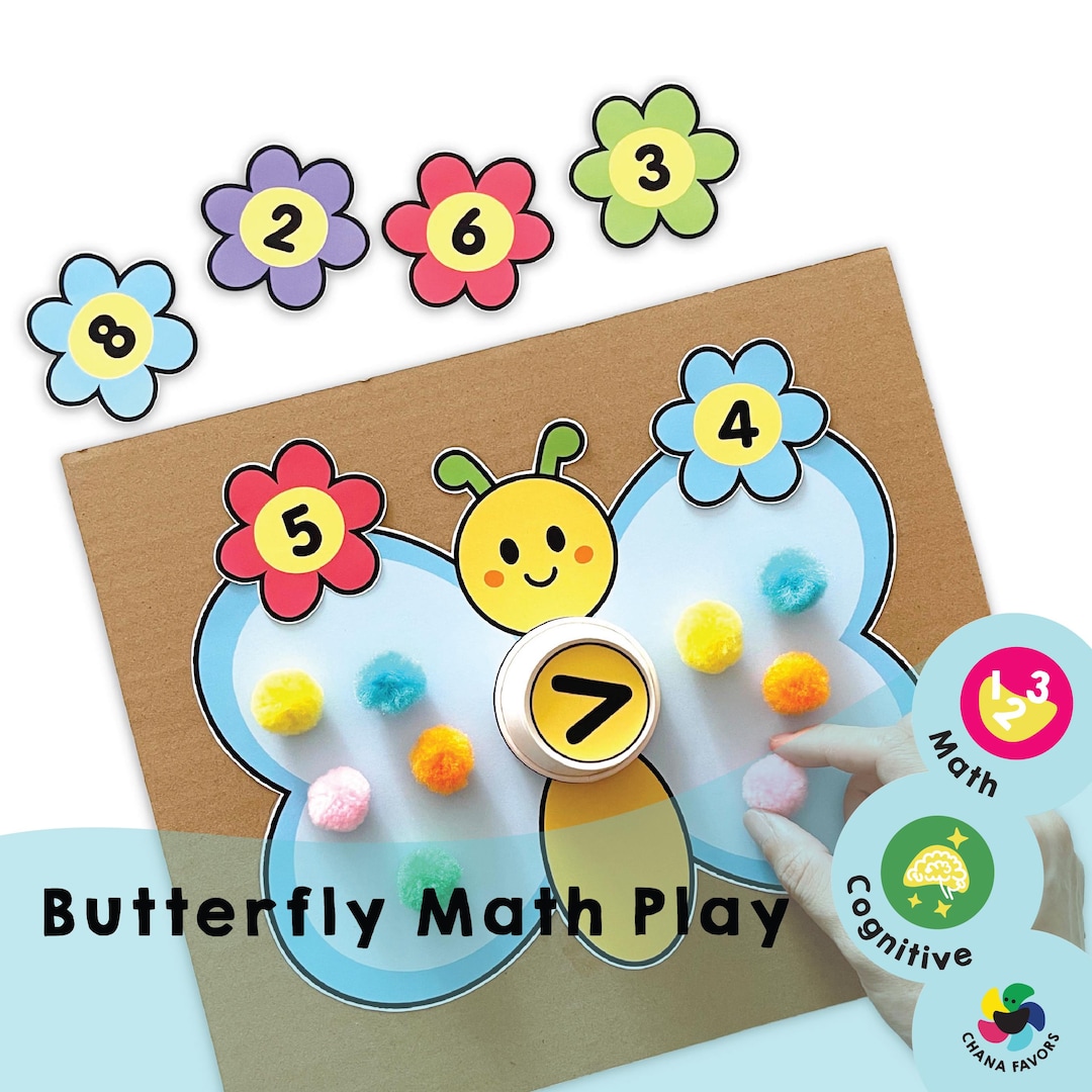 Butterfly Math Play - Printable PDF - Download Only - Number Compare ...