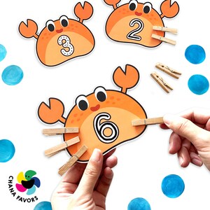 Crab Number Counting Activity: Printable Math Game (PDF Download) - Etsy