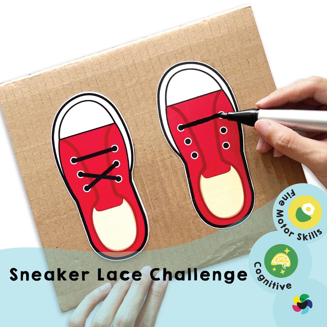 Sneaker Lacing Challenge: Fine Motor Skills Activity (printable PDF) - Etsy