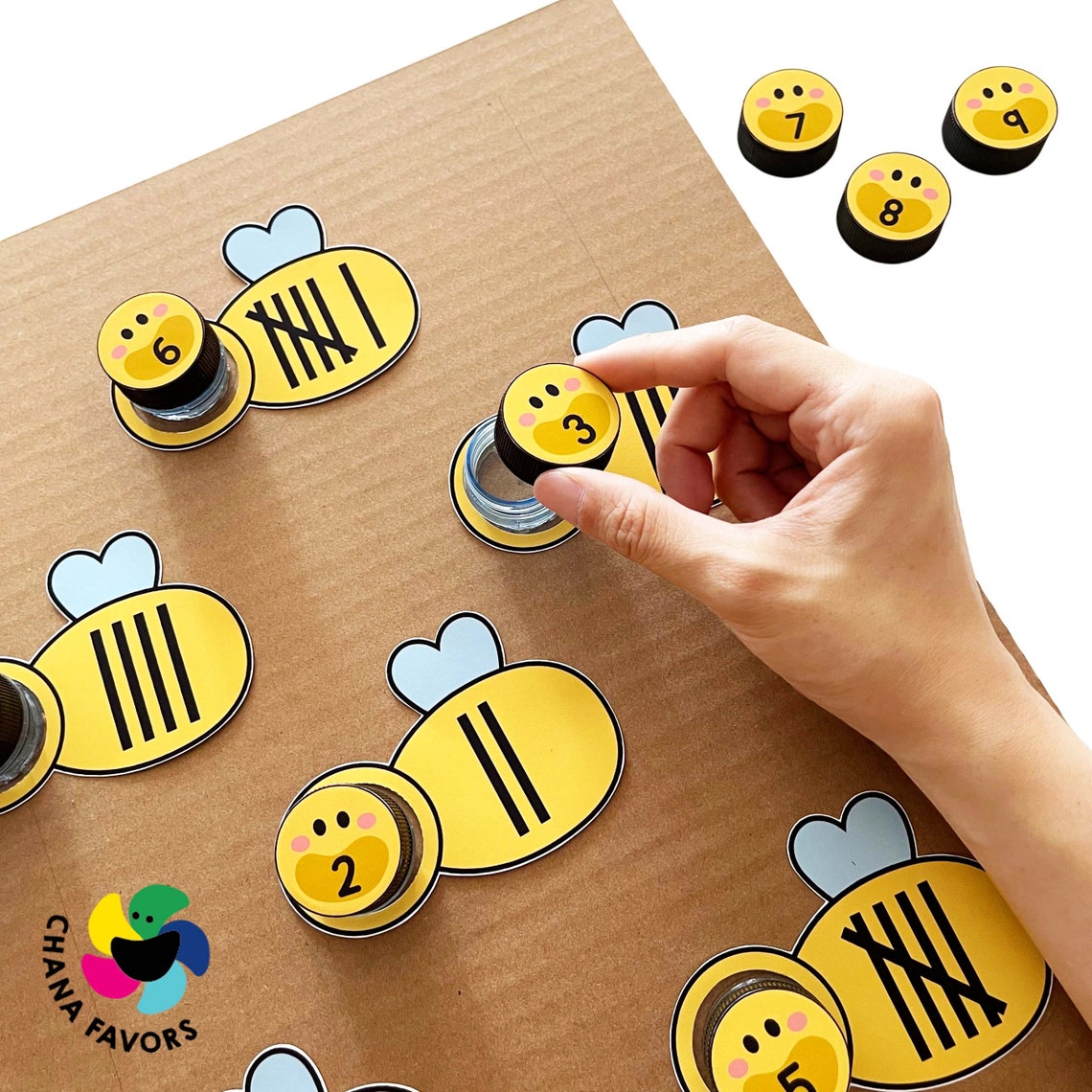 Bee Number Match Game: Printable Math Activity (PDF) - Etsy
