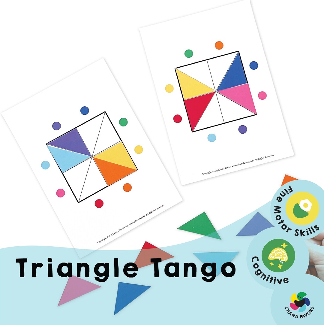Color Match Triangle Tango - Printable PDF - Download Only - Brain Game ...