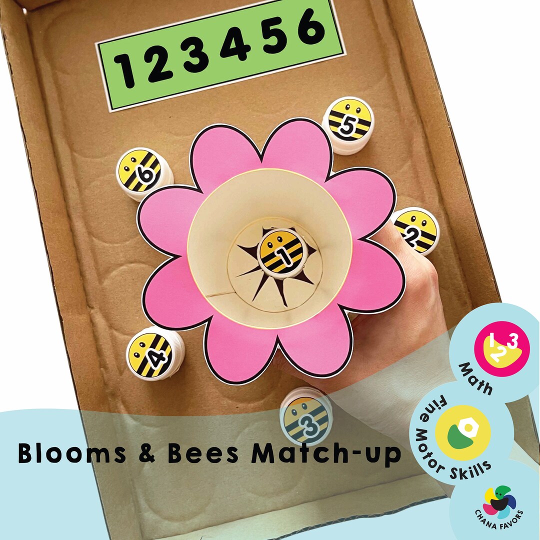 Blooms and Bees Number Match Game: Fine Motor Skills (printable PDF ...