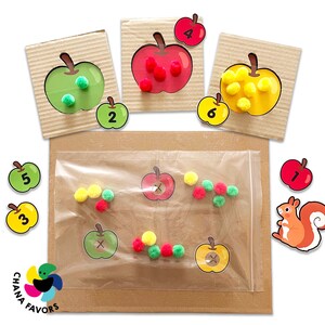 Apple Counting Game: Fine Motor Skills Printable (PDF Download) - Etsy