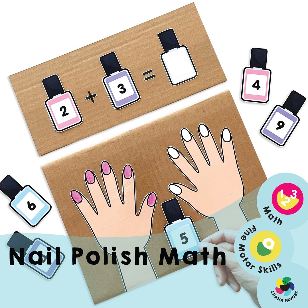 Nail Polish Math Printable PDF Addition & Subtraction Fun for Kids Fun ...