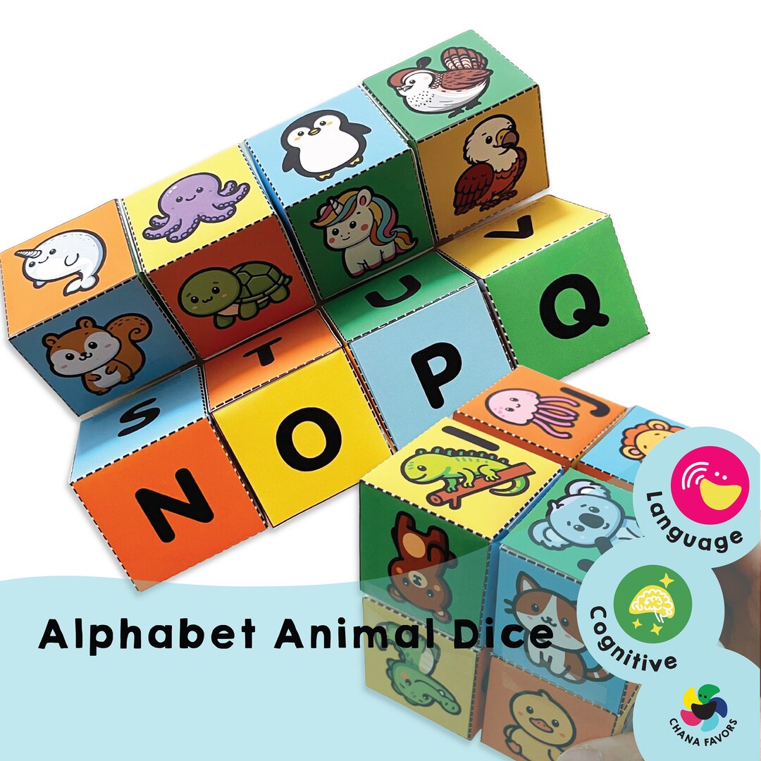 Alphabet Animal Dice: Printable Learning Resource (PDF Download) - Etsy