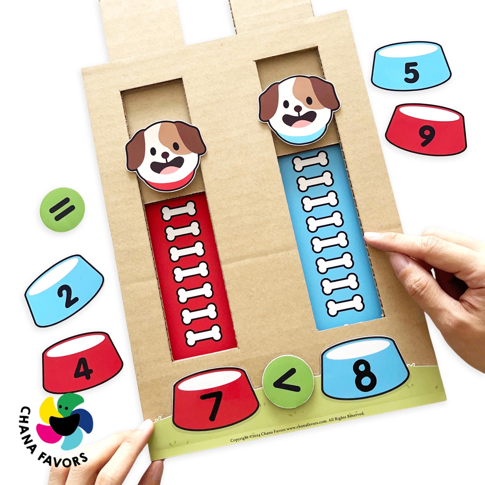Puppy Math Game: More, Less, Equal - Kids Learning (printable PDF) - Etsy