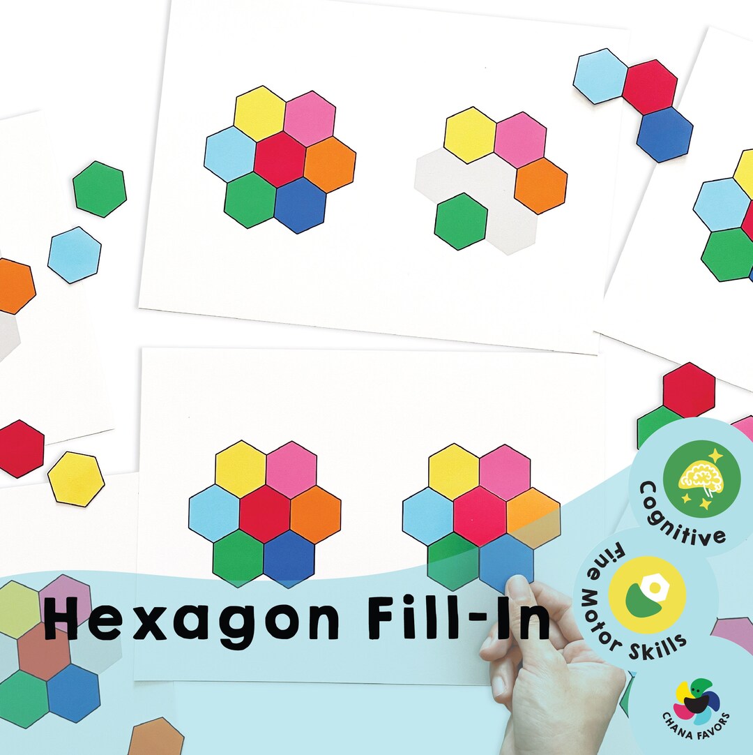 Hexagon Fill-in printable Brain Training Puzzle to Help Kids at Any Age ...
