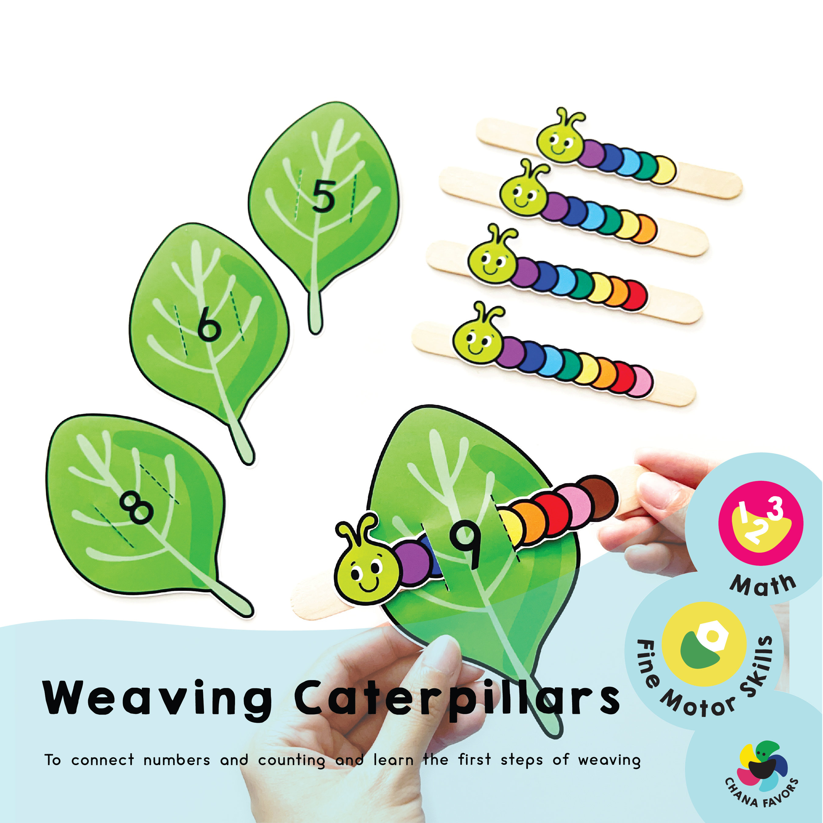 Weaving Caterpillars: Numbers & Counting Preschool Activity (printable ...