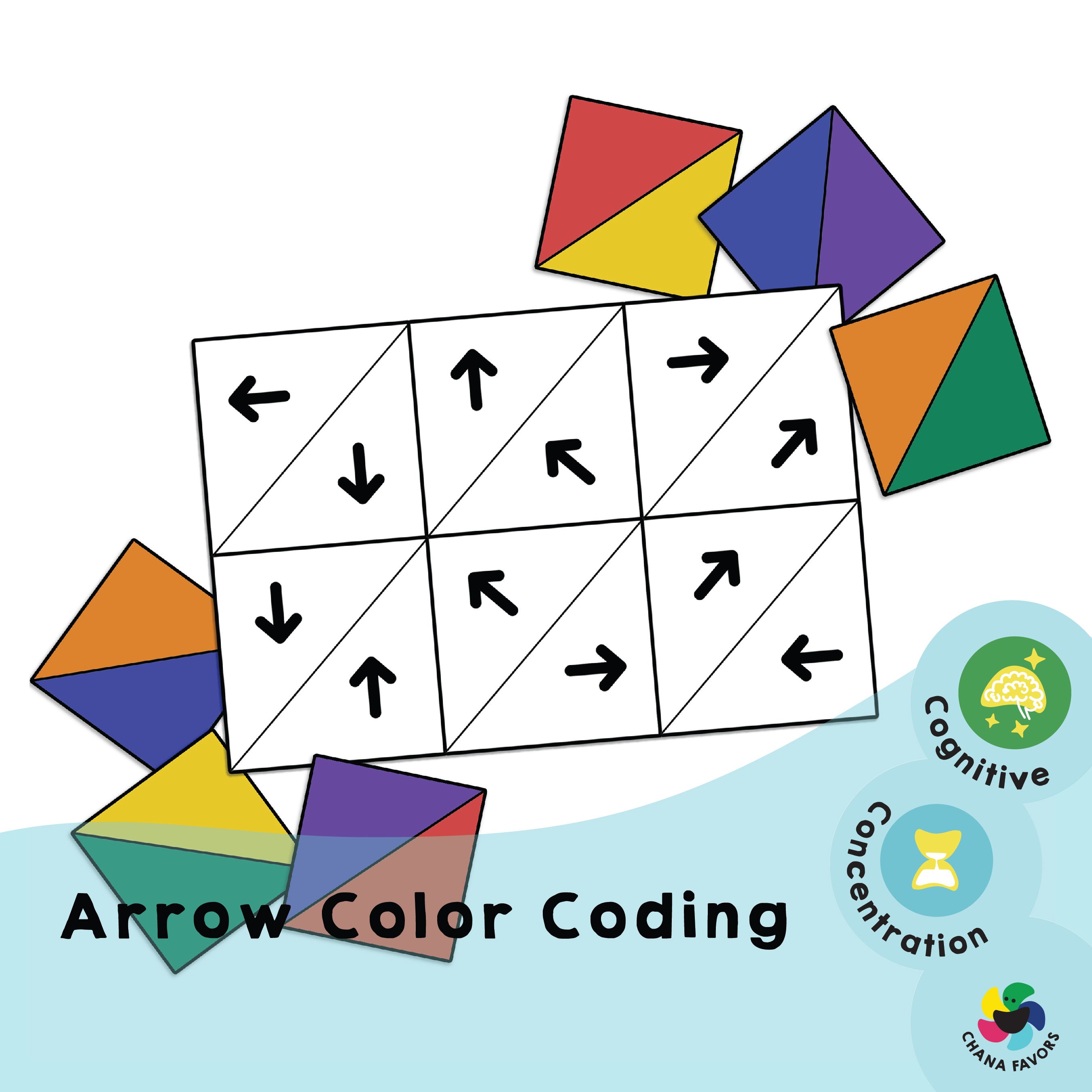 Arrow Color Coding Printable Brain Training Games to - Etsy UK