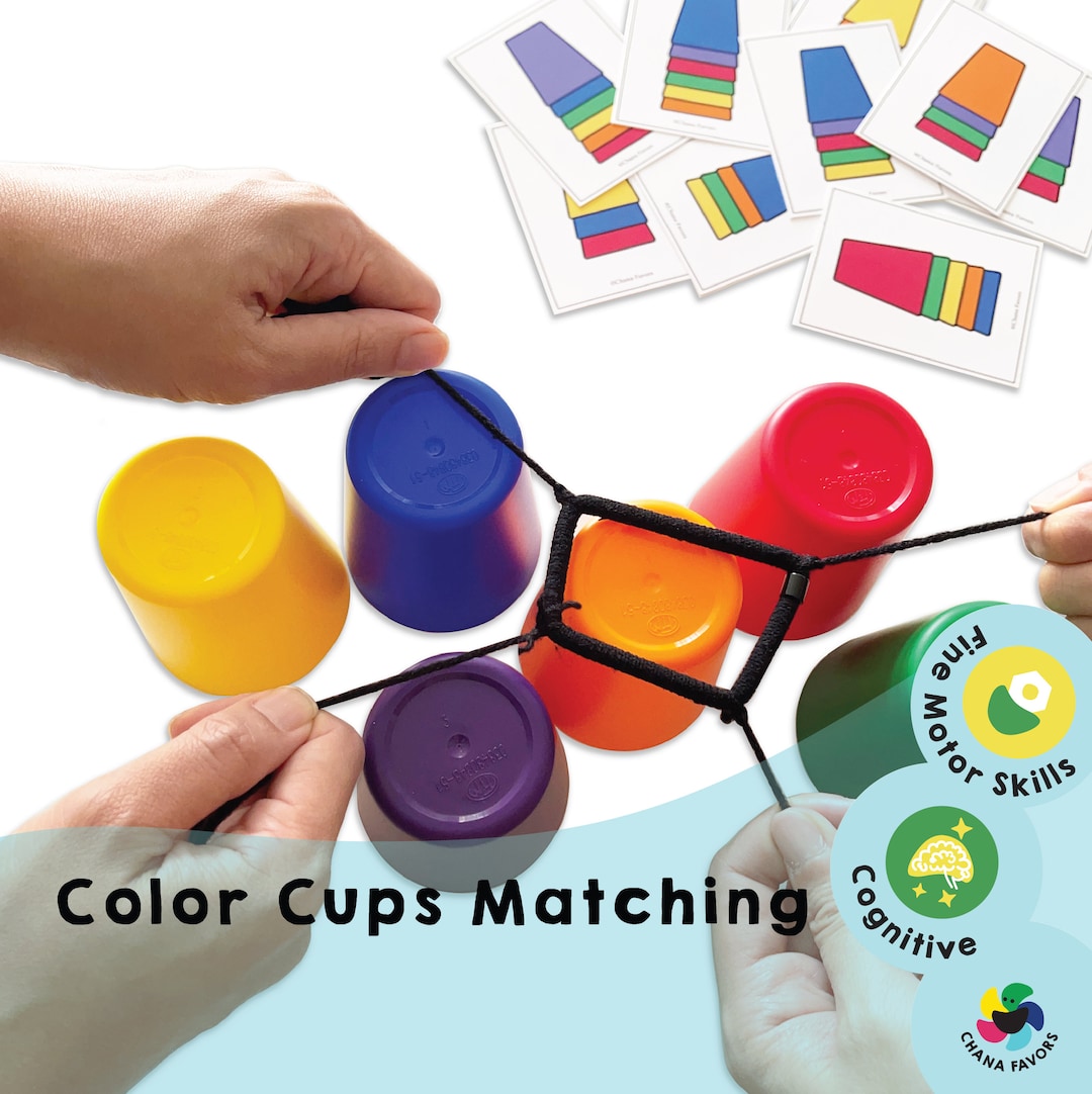 Color Cups Matching Printable Game That Helps Develop the Ability to ...
