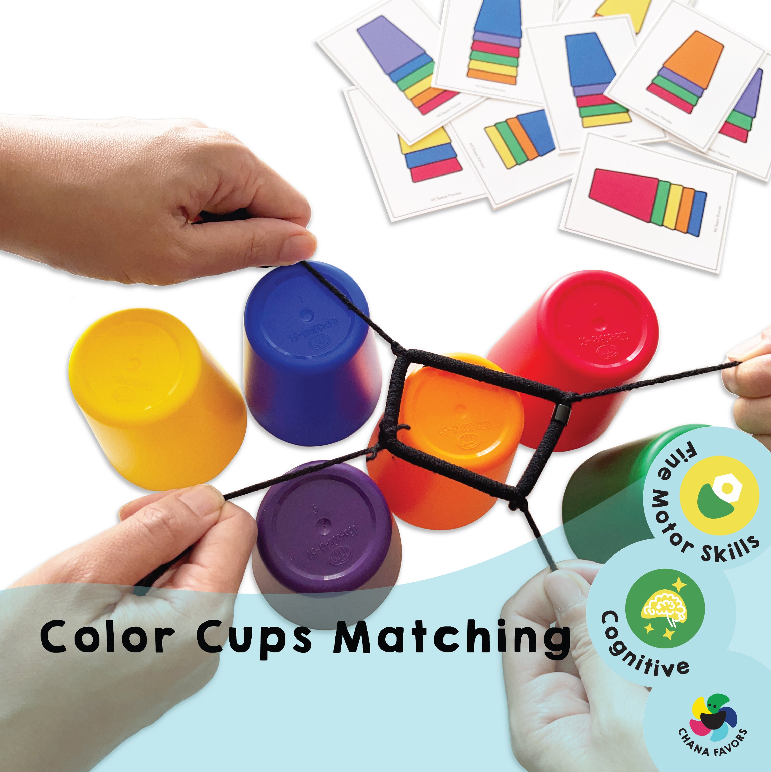 Color Cups Matching Printable Game That Helps Develop the Ability to ...