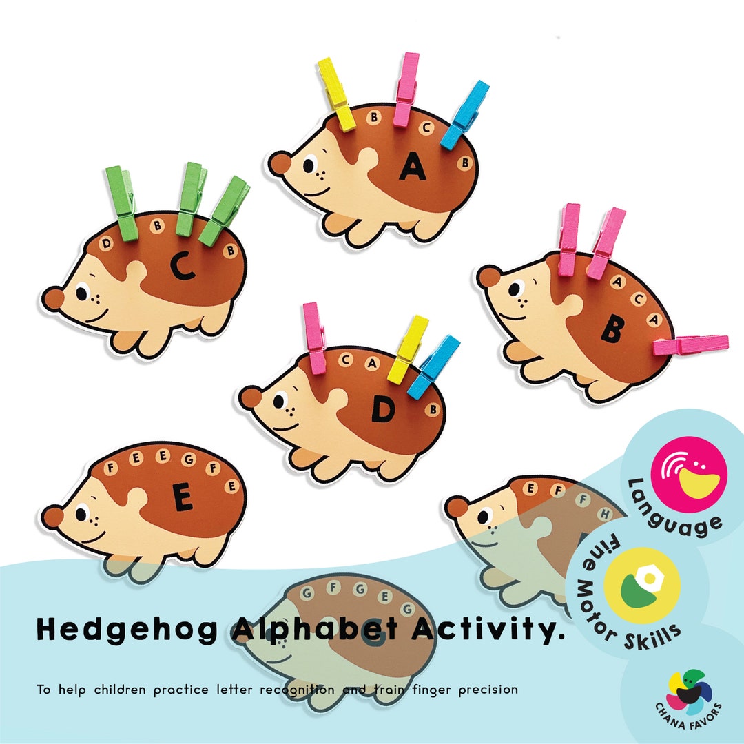 Hedgehog Alphabet Matching Activity: Letter Recognition (printable PDF ...