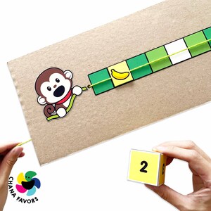 Monkey Pull and Count Game: Fine Motor Skills Printable (PDF) - Etsy