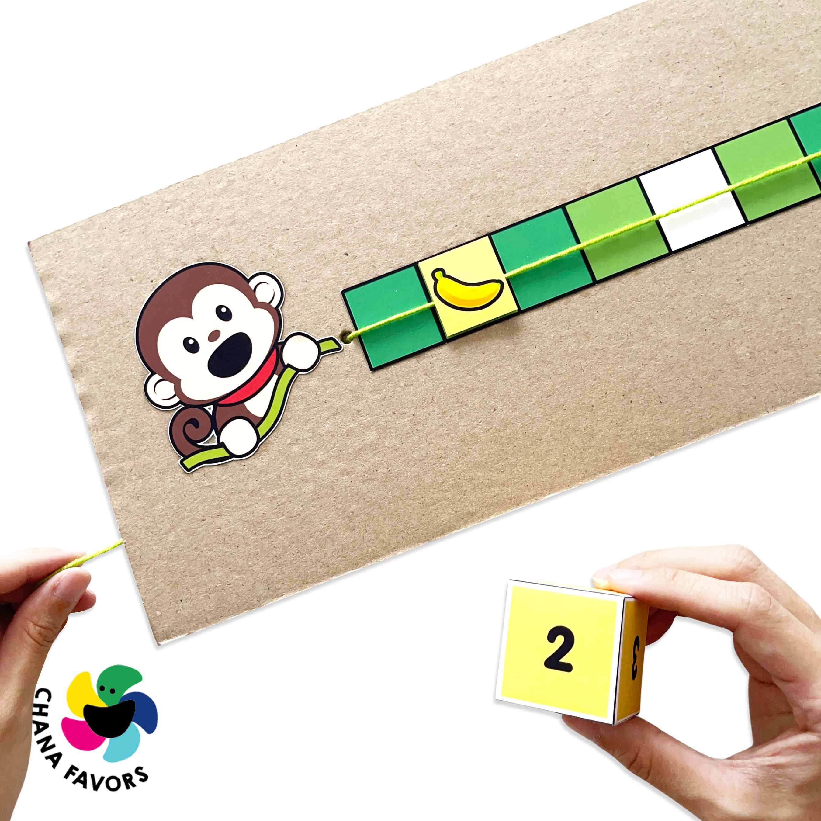 Monkey Pull and Count: juego imprimible de habilidades numéricas y de ...