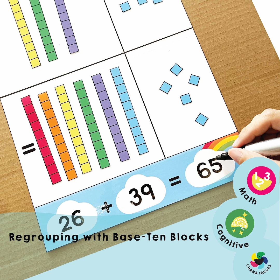 Base-ten Blocks Double-digit Addition Printable (PDF Download) - Etsy