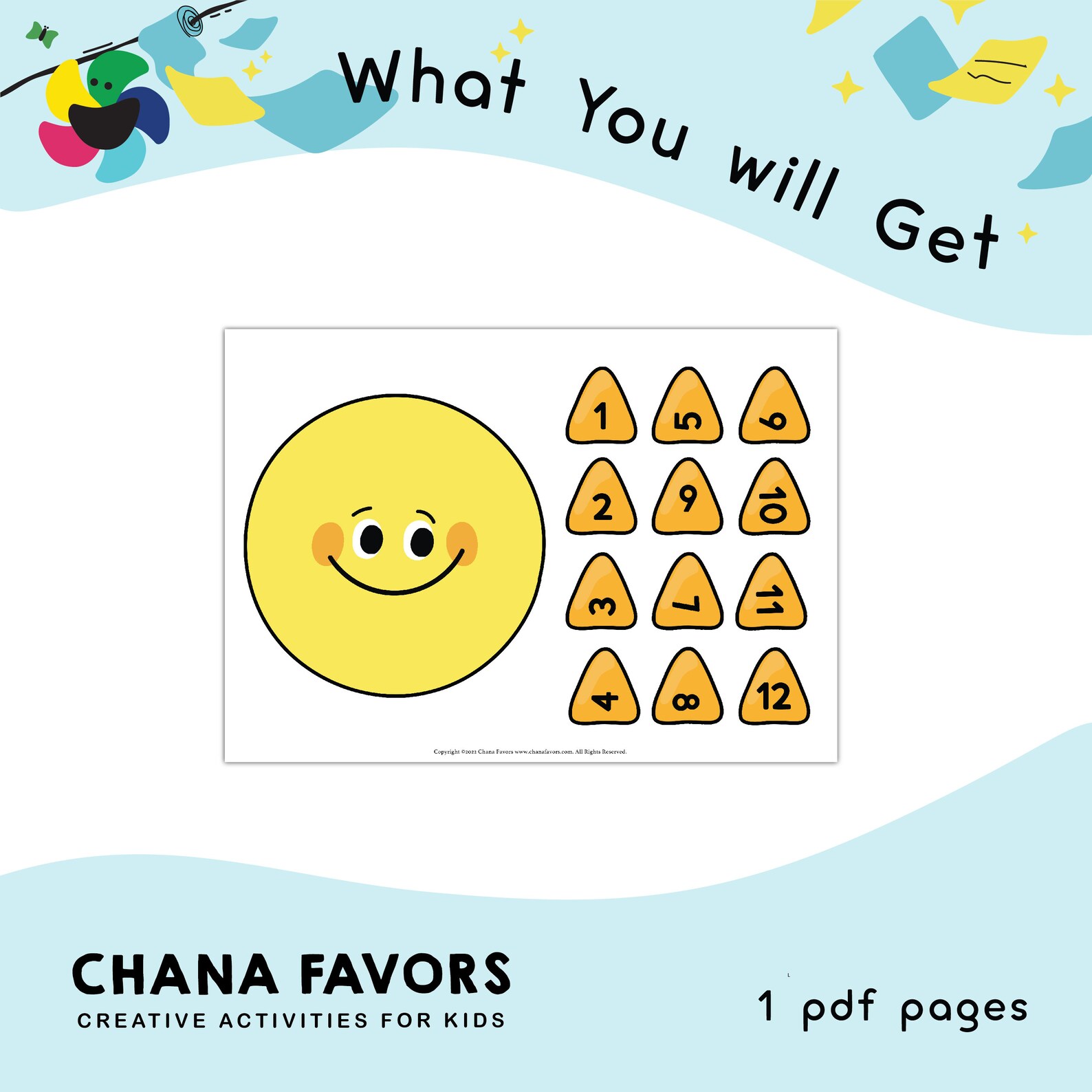 Sun Clock Learning printable Preschool Homeschool Resources to Help ...