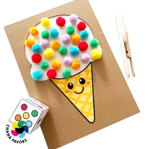 Pom Pom Ice Cream Game - Printable PDF – Download Only - Fine Motor ...