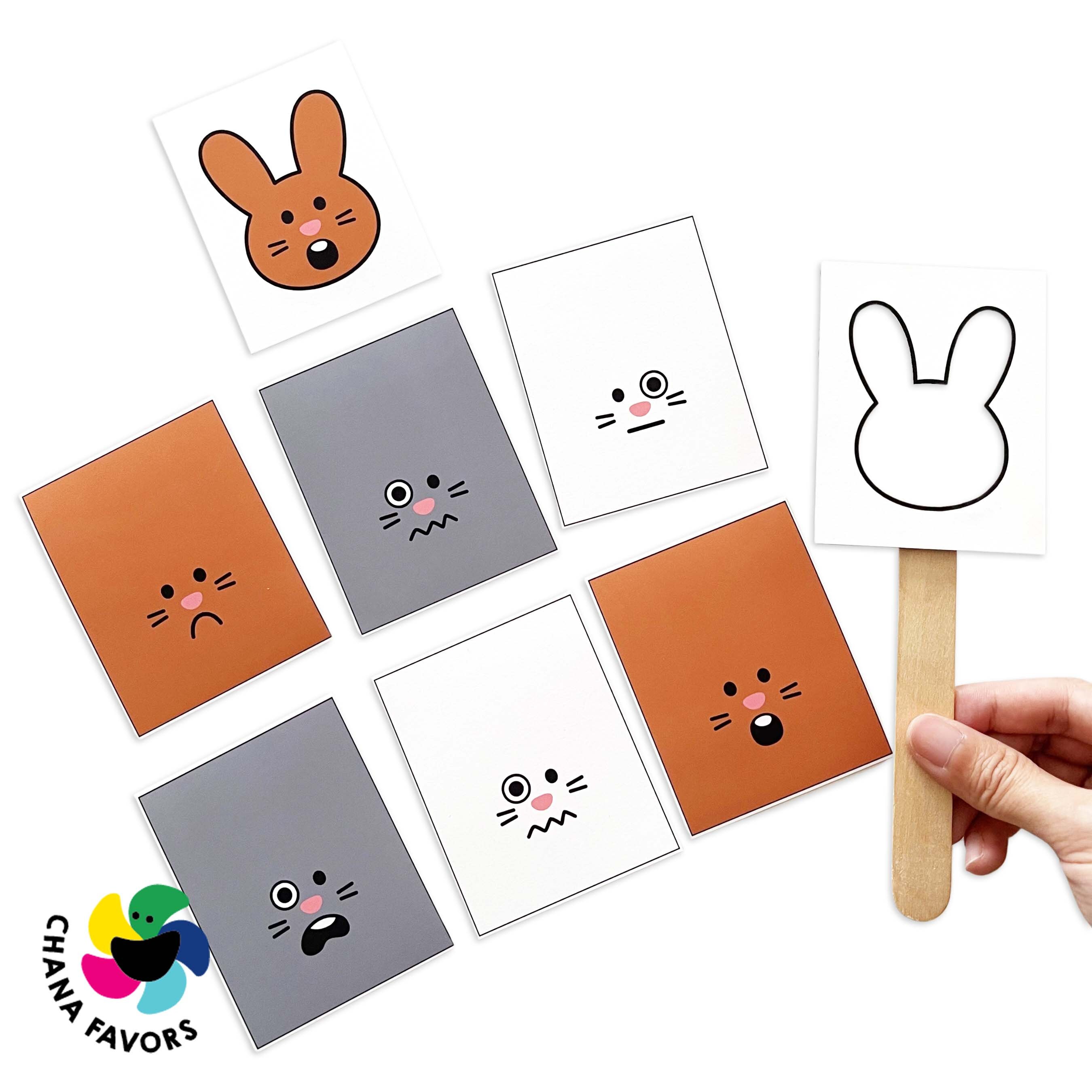 Rabbit Matching Game: Kids' Fine Motor Skill Activity (printable PDF ...