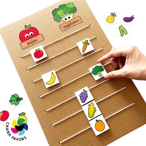 Fruit and Vegetable Sorting Game: Fine Motor Skills Activity (printable ...