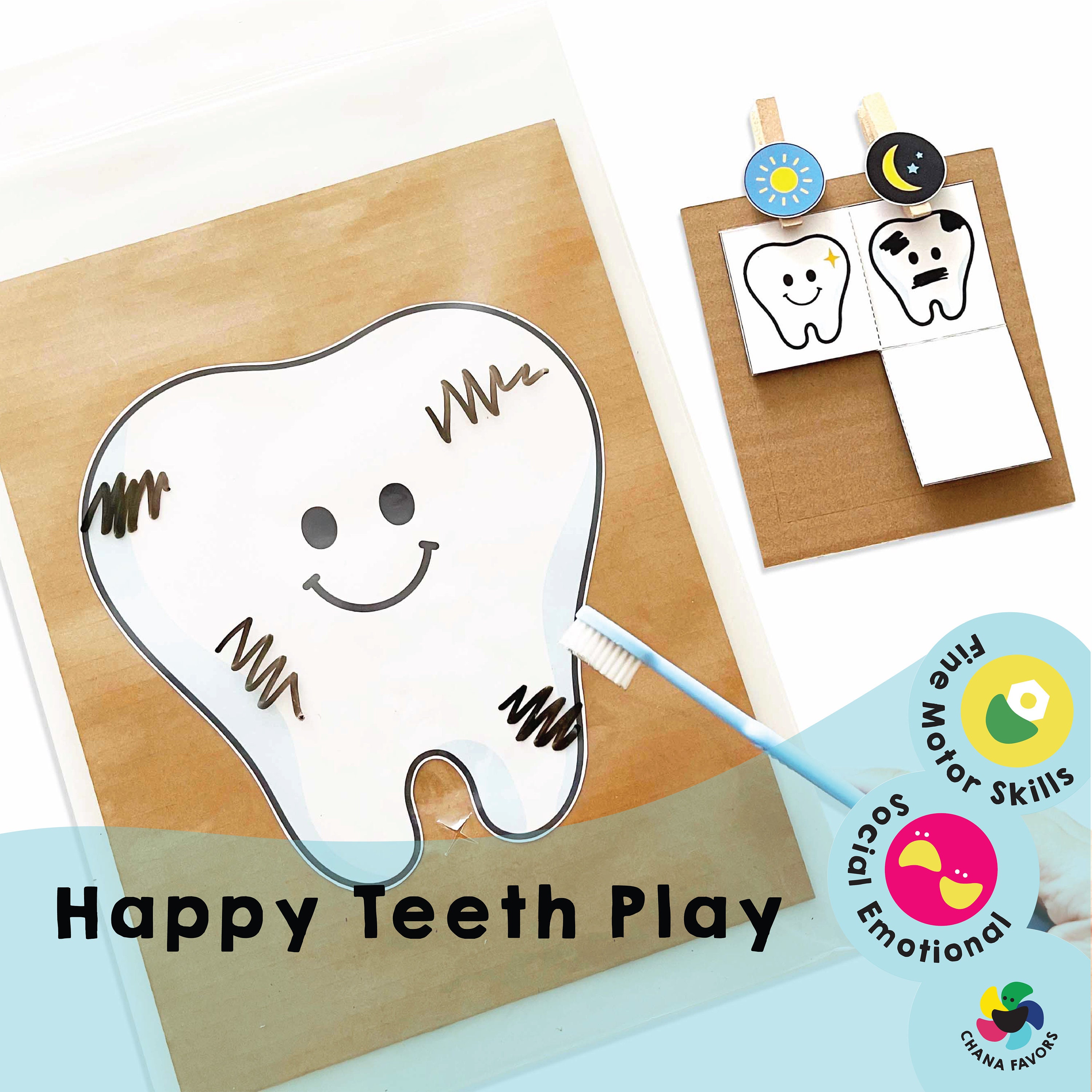 Happy Teeth Cleaning Game Printable Foster Healthy Dental Habits With ...