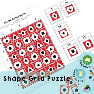 Shape Grid Puzzle Printable Brain Teaser to Help Players of All Ages ...