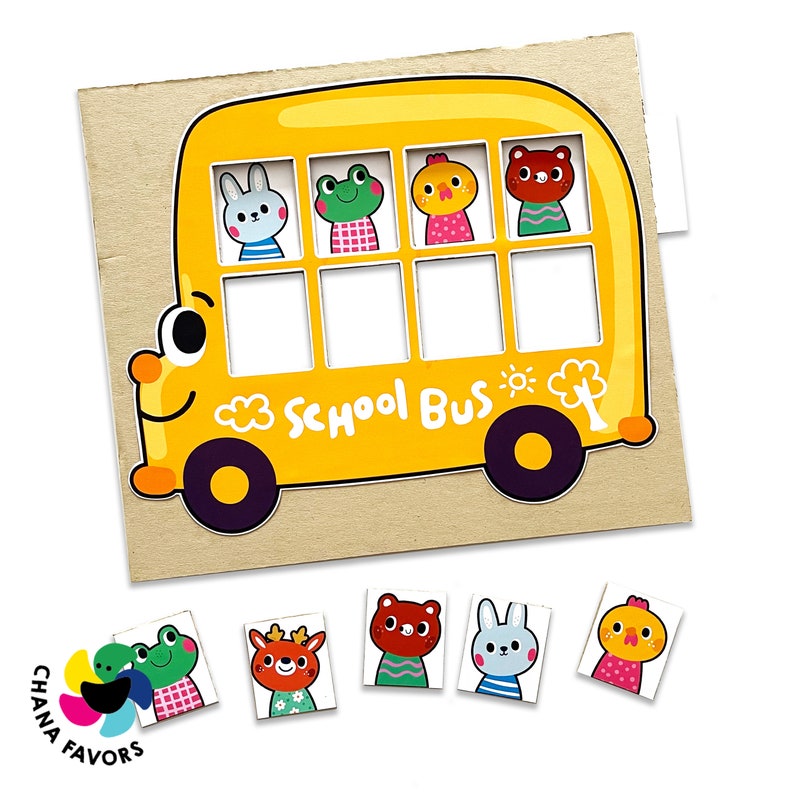 School Bus Memory Game: Printable Animal Matching Activity (PDF ...