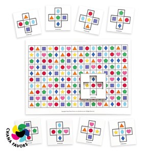 Shape Matching Game: Cross Pattern Cards (printable PDF) - Etsy
