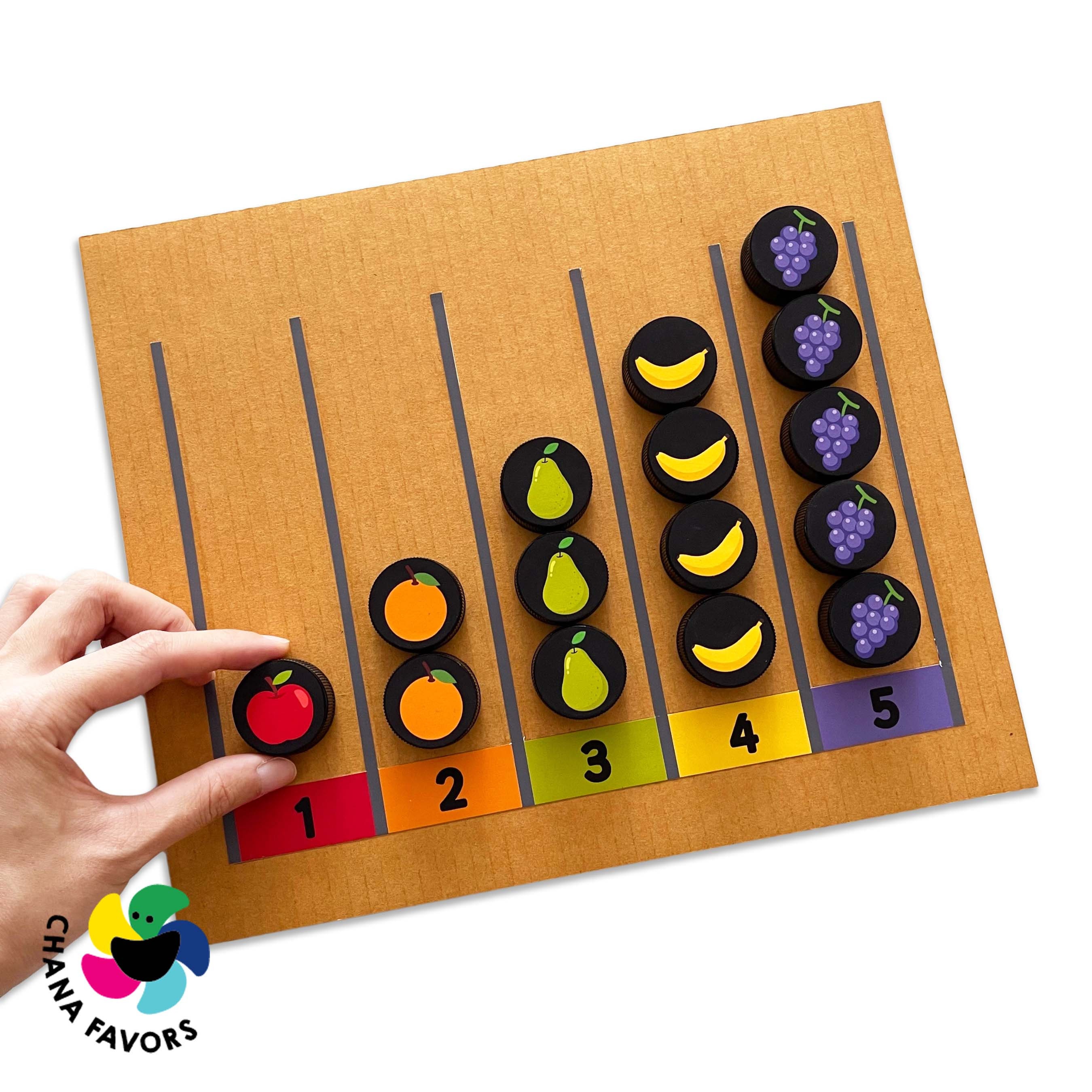 Fruit Cap Sort Printable Educational Numeracy Game for Kids. Matching ...