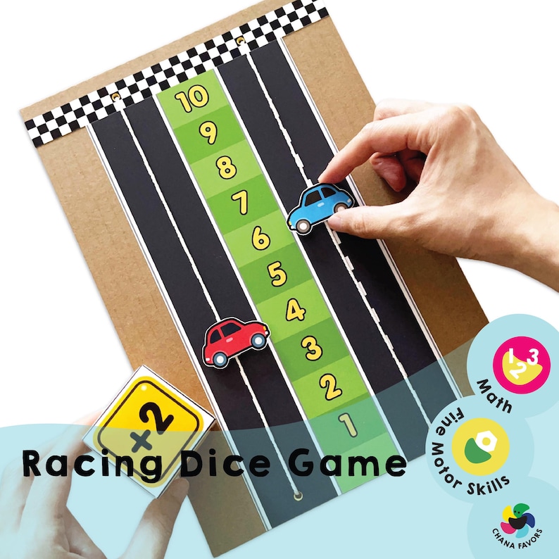 Racing Numbers Game: Math Learning With Dice (printable PDF) - Etsy