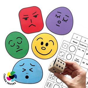 Facial Emotions Dice Game Printable Boost Emotional Intelligence ...