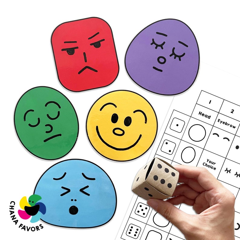 Facial Emotions Dice Game Printable Boost Emotional Intelligence ...