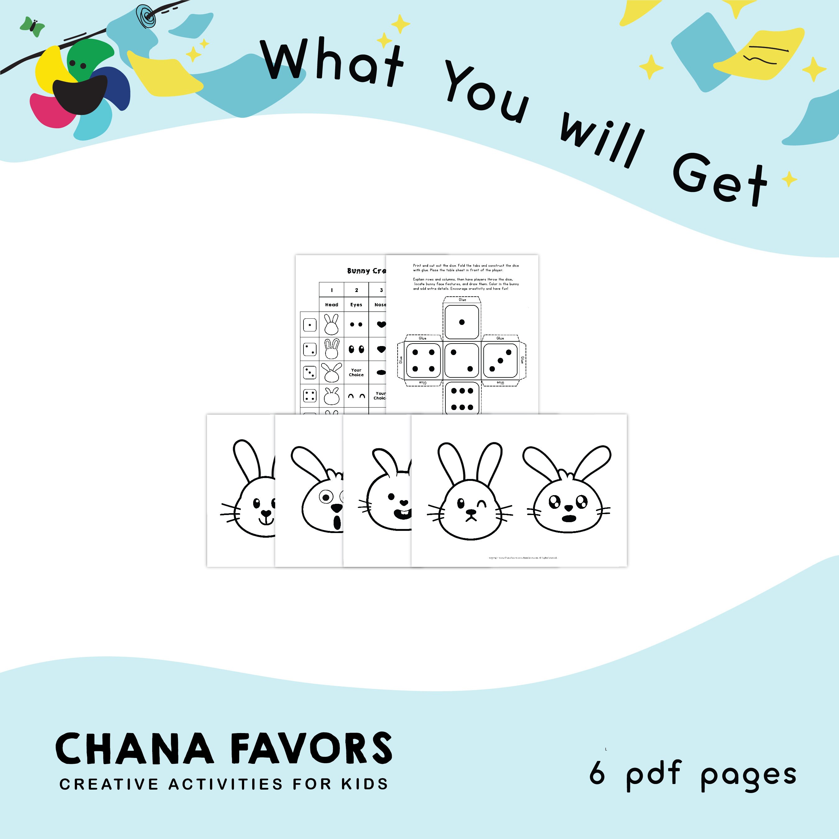 Bunny Creator Printable Easter Bunny Drawing and Coloring Game That ...