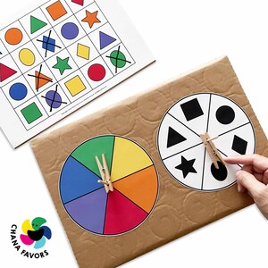 Color & Shape Spin Game: Kids Cognitive Skills Activity (printable PDF ...