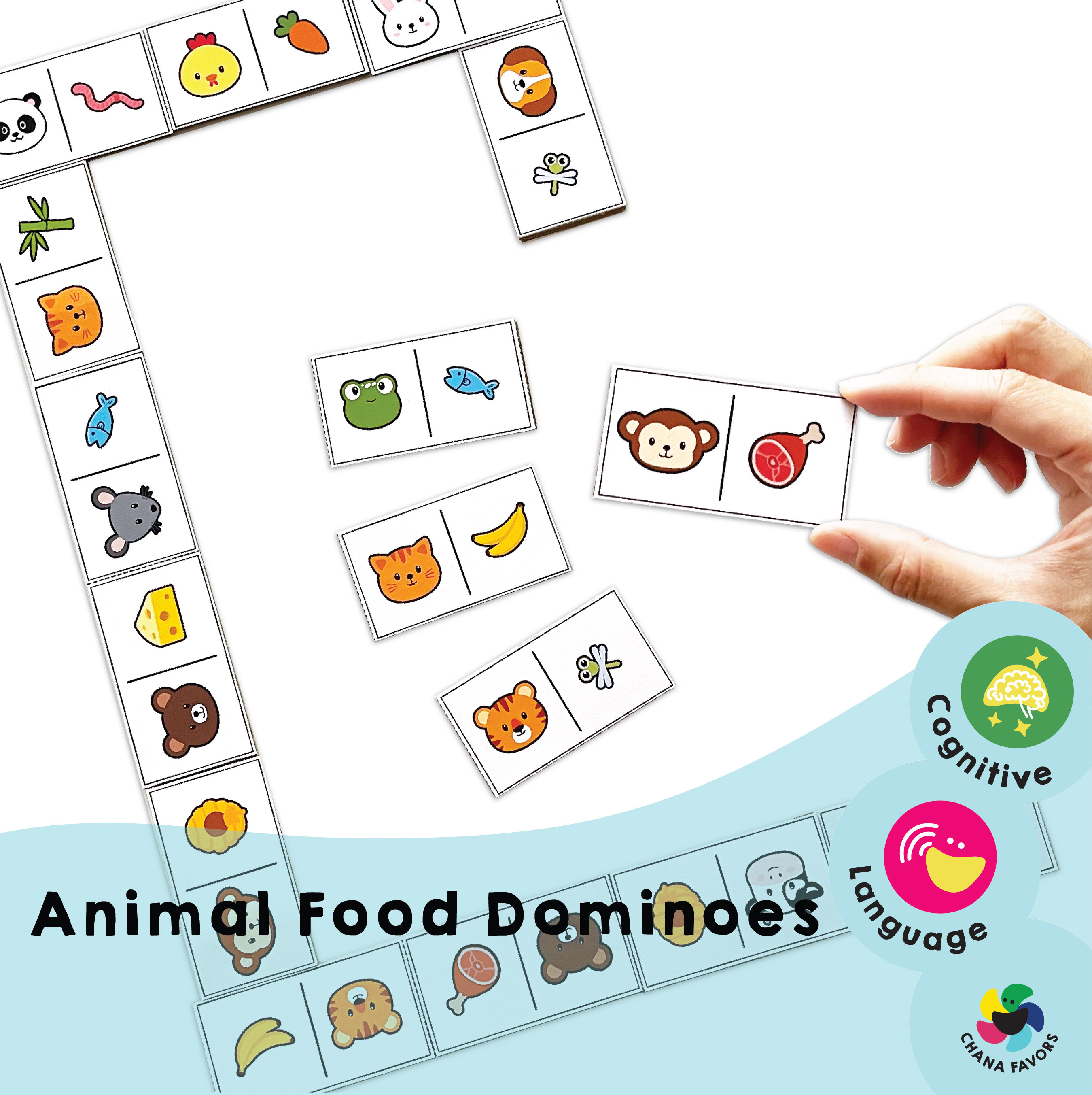 Animal Food Dominoes printable Kids Activities to Train the Brain With ...