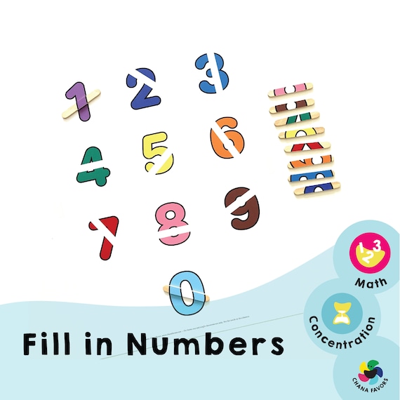 Fill in Numbers Printable Homeschool Learning Activity to - Etsy