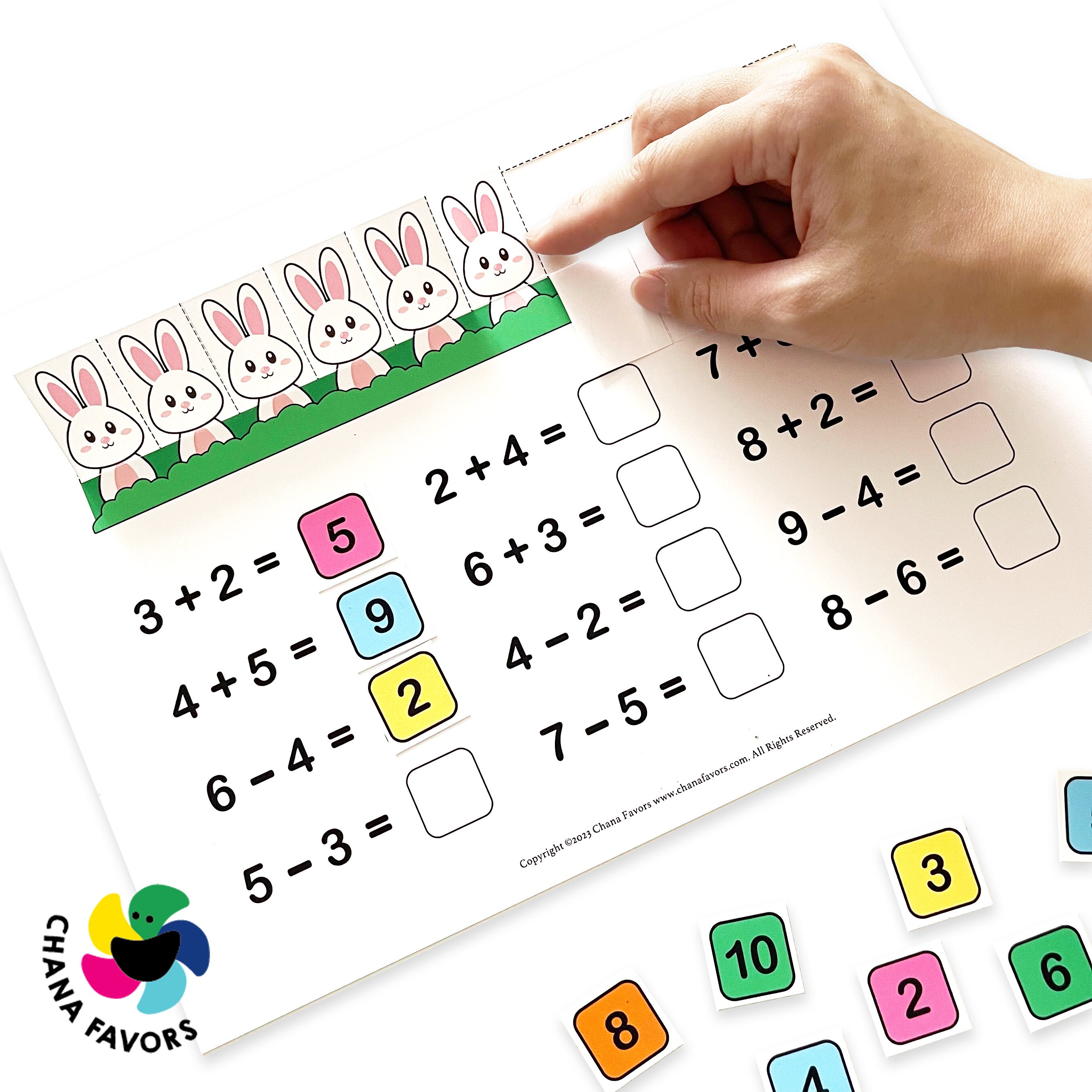 Rabbit Addition Subtraction Printable: Homeschool Math Activity (PDF ...