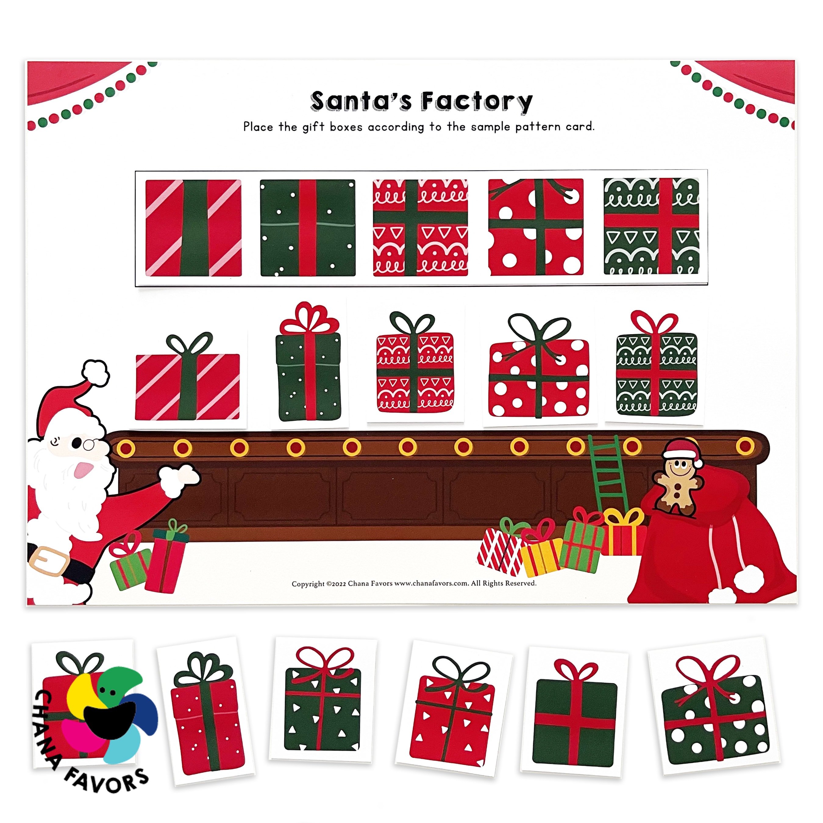 Santa's Factory Matching Game – Christmas Gift Box Pattern Activity ...
