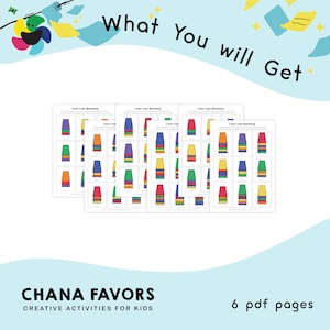 Color Cups Matching Printable Game That Helps Develop the Ability to ...